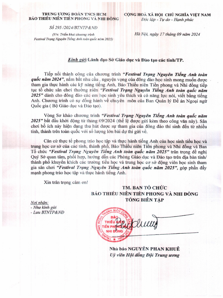 Festival Trang Nguyen Tieng Anh (Bao Nhi Dong) | PDF