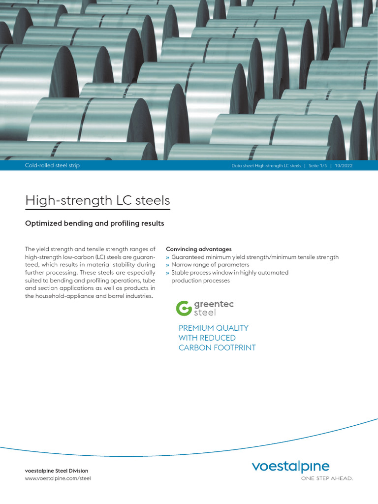 High-Strength LC Steels Guide | PDF | Strength Of Materials | Steel