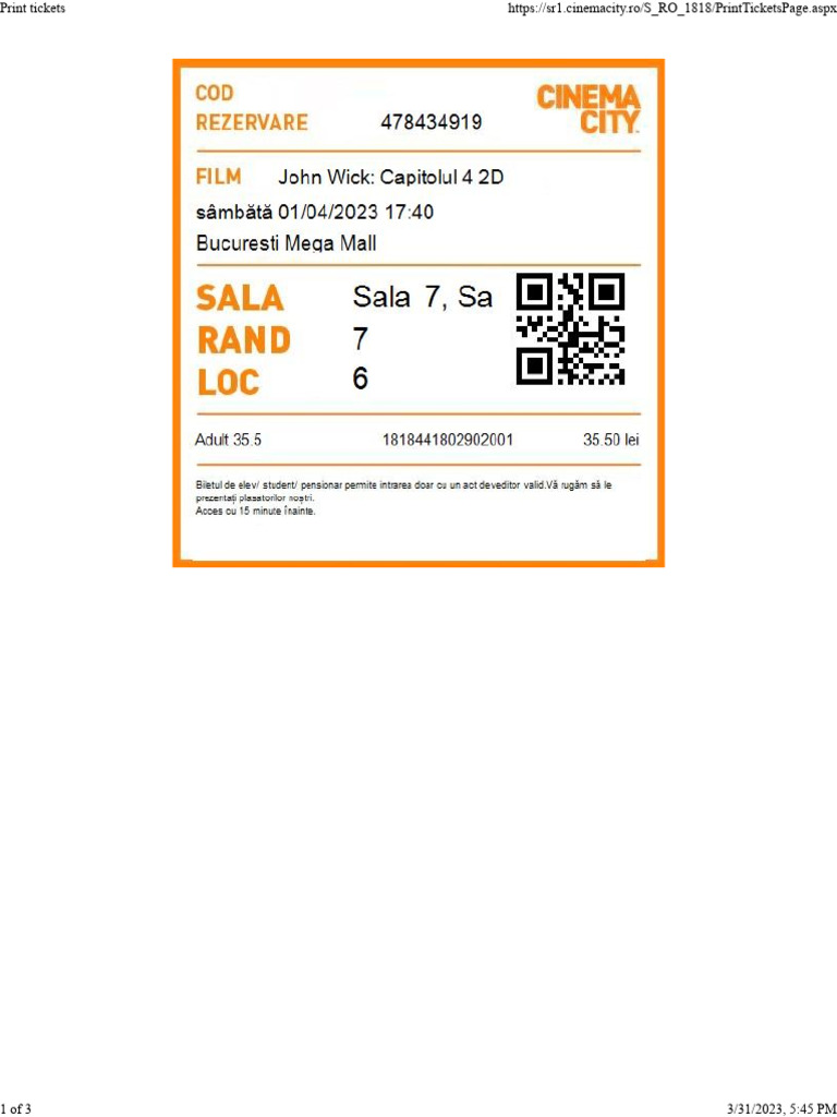 bilete mega mall | PDF