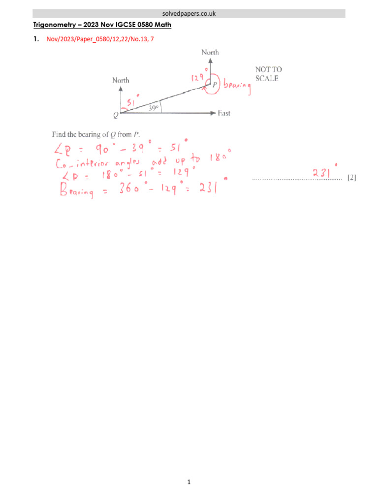 2023N-Trigonometry-IGCSE-0580-Math_solved | PDF