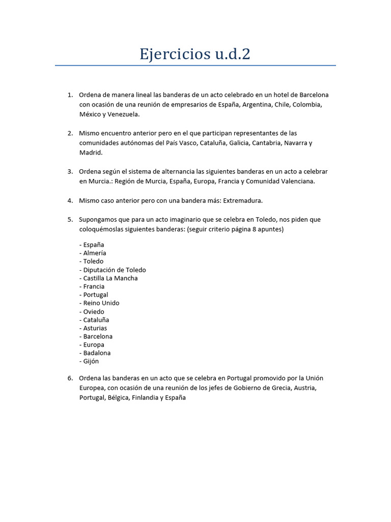 Ejercicio Sobre Protocolo de Banderas | PDF