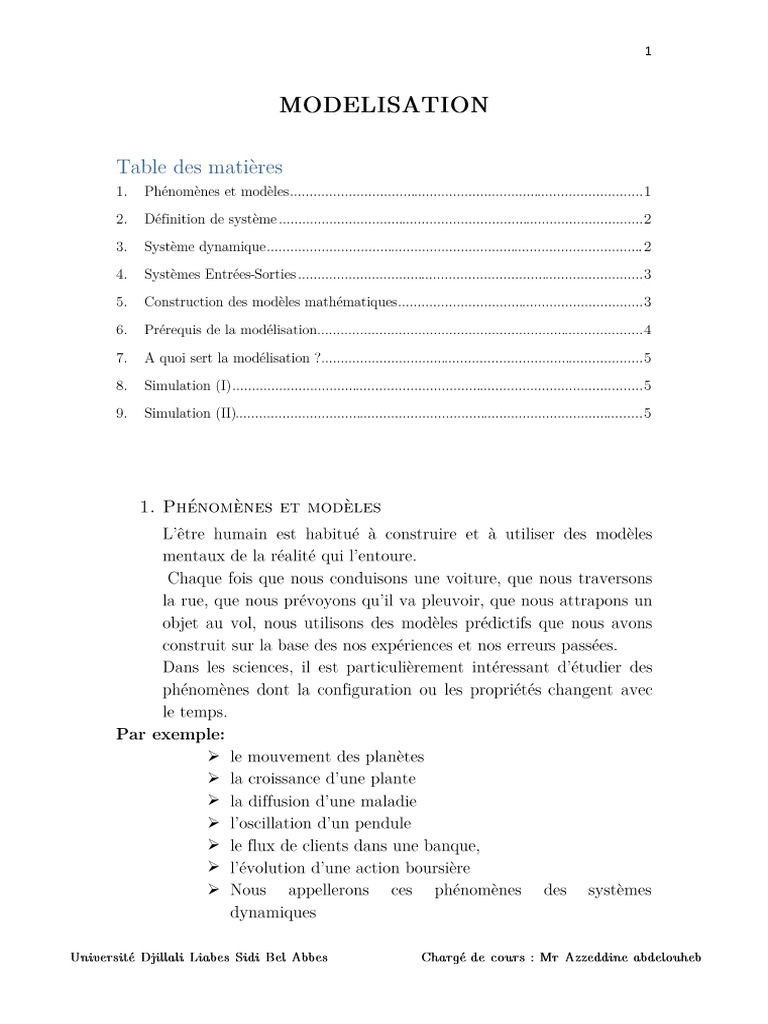 Introduction Modelisation | PDF