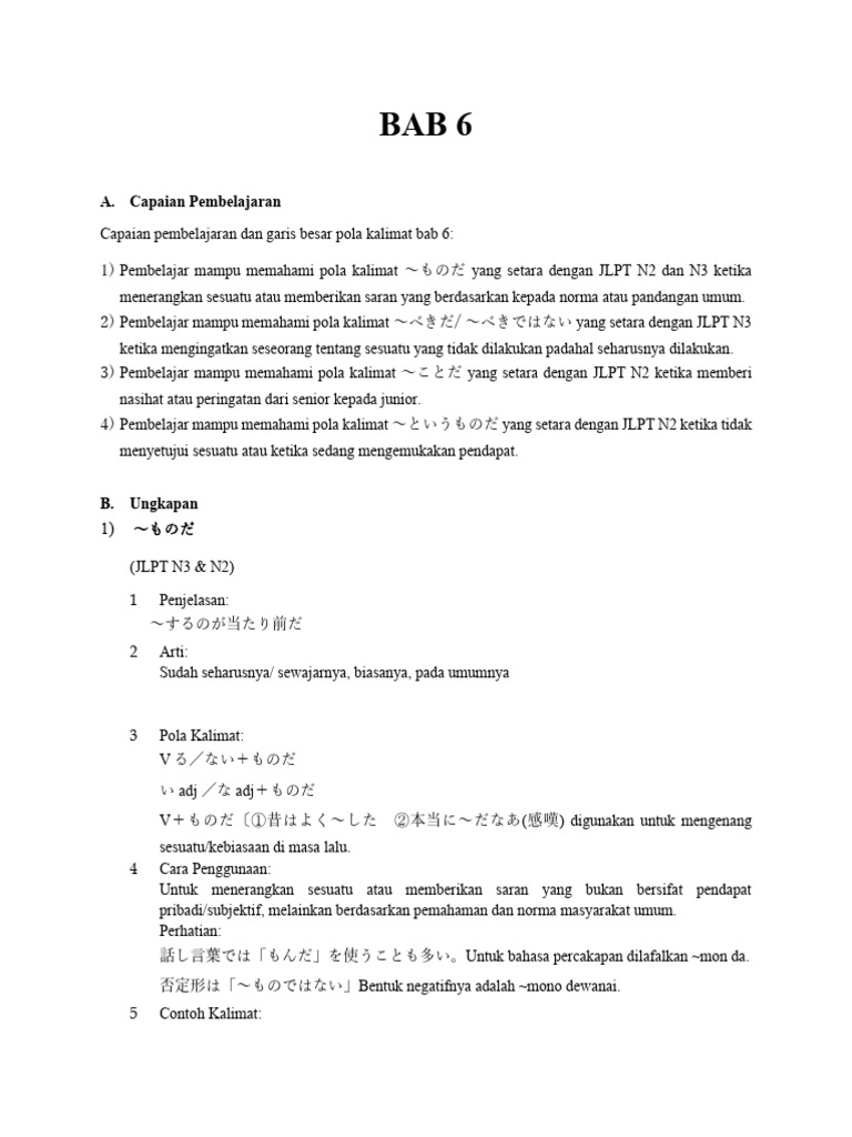 Bab 6 Jokyu Nihongo | PDF