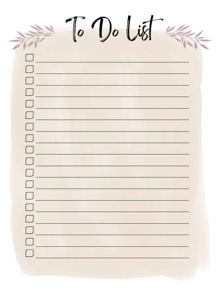 Beige Minimalist To Do List Planner | PDF