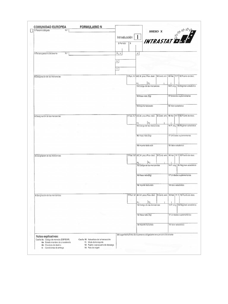 INTRASTAT en Blanco | PDF