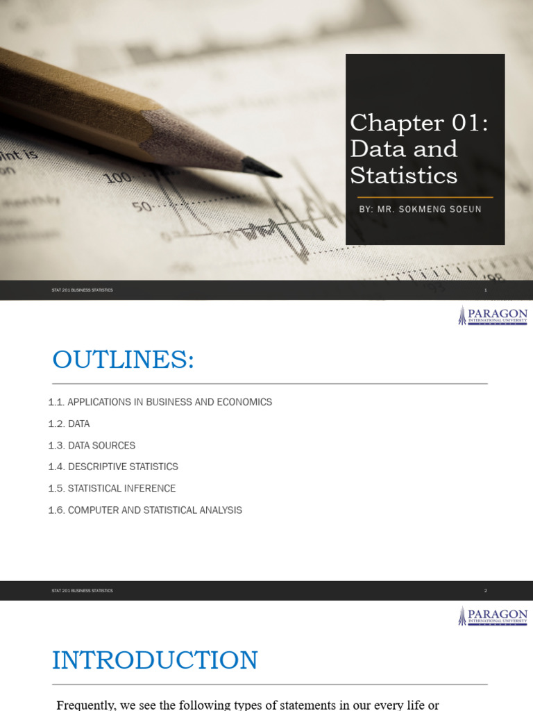 Chapter 01 Data And Statistics Pdf Level Of Measurement Statistics