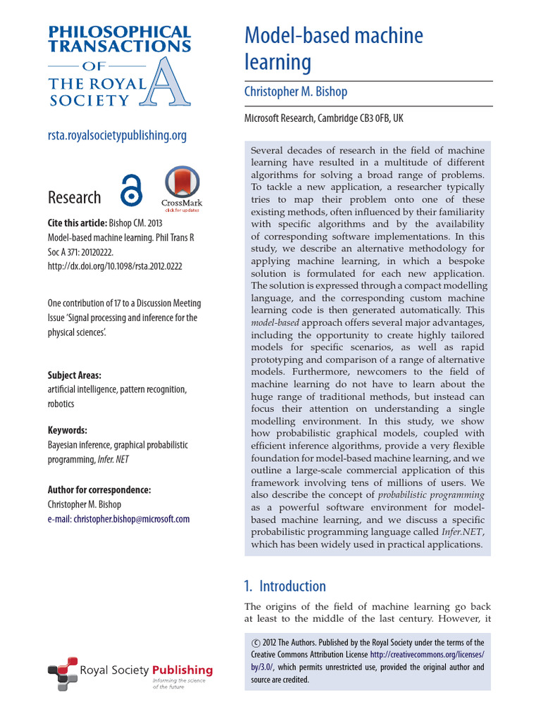 Model-Based Machine Learning Insights | PDF | Machine Learning ...