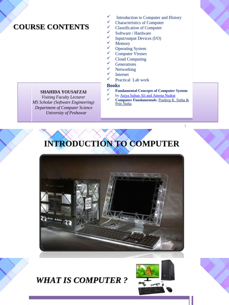 1st Half Lecture English Dept Comphistory | PDF | Input/Output | Computing