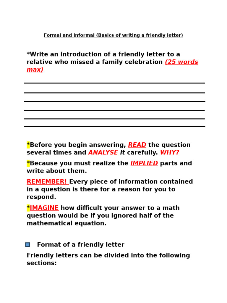 Types of the Introduction of Friendly Letters | PDF | Paragraph | Syntax