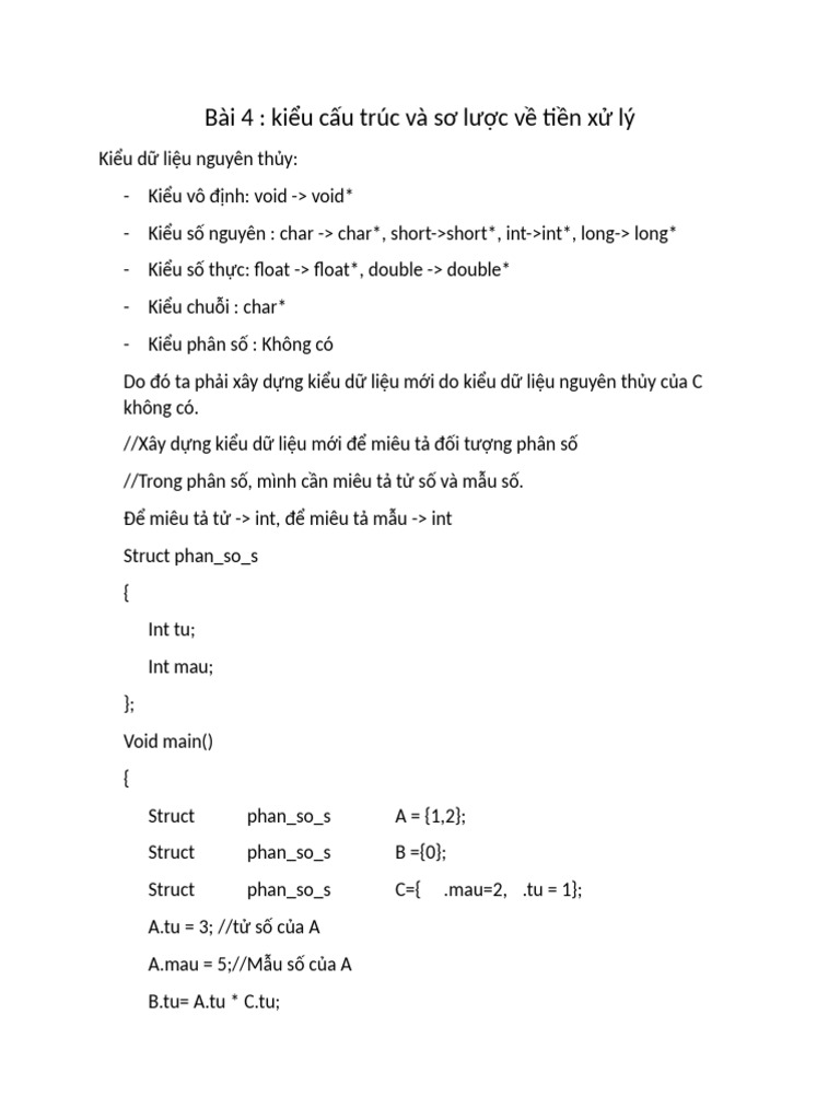Bài 4 TypeDef PreProcess | PDF
