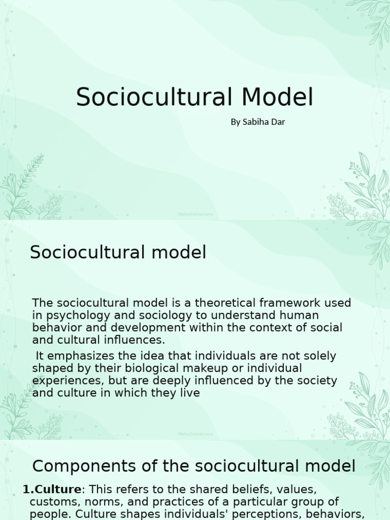 Understanding the Sociocultural Model | PDF | Mental Disorder | Social ...