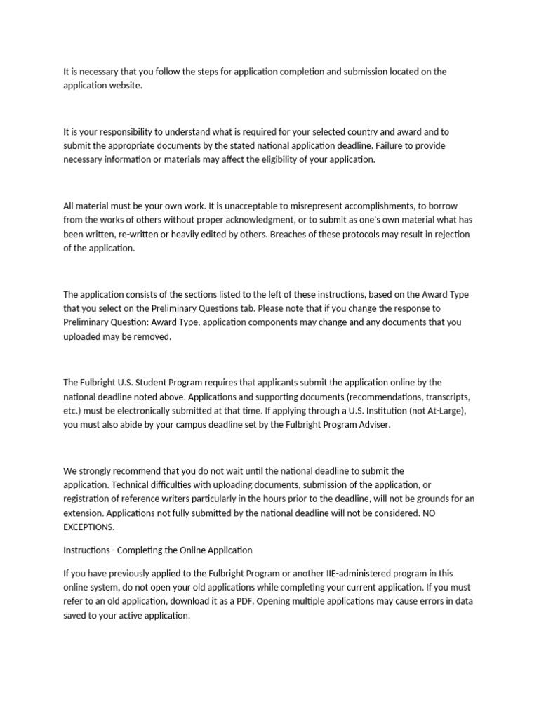Fulbright Scholarship Steps Pdf Career Growth Business