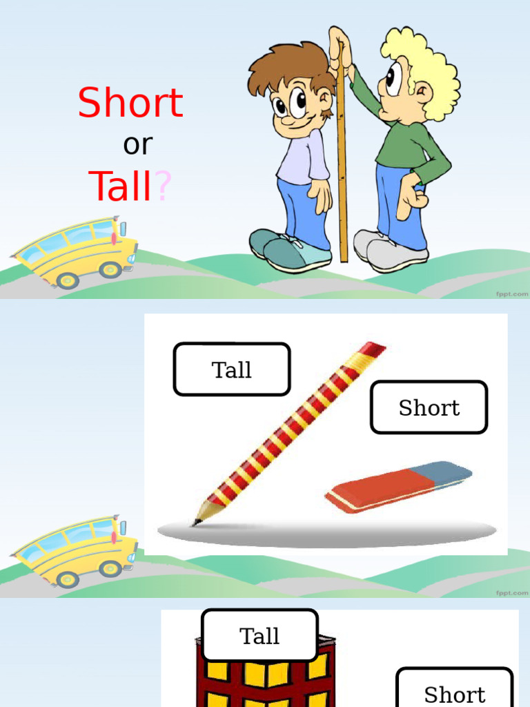 Tall Short Concept Teaching PPT Fun Activities Games Icebreakers ...