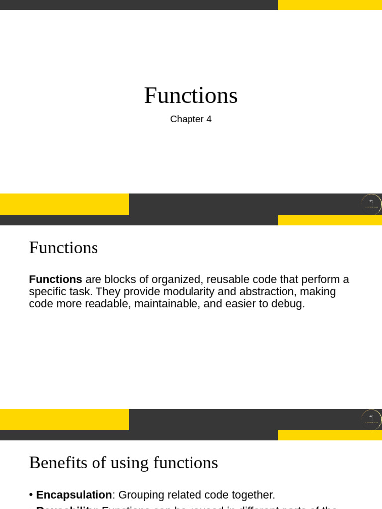 Ch4 - Functions | PDF | Parameter (Computer Programming) | Scope ... Ch4 - Functions | PDF | Parameter (Computer Programming) | Scope ...
