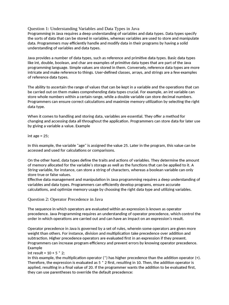 Discussion Assignment | PDF | Data Type | Variable (Computer Science)