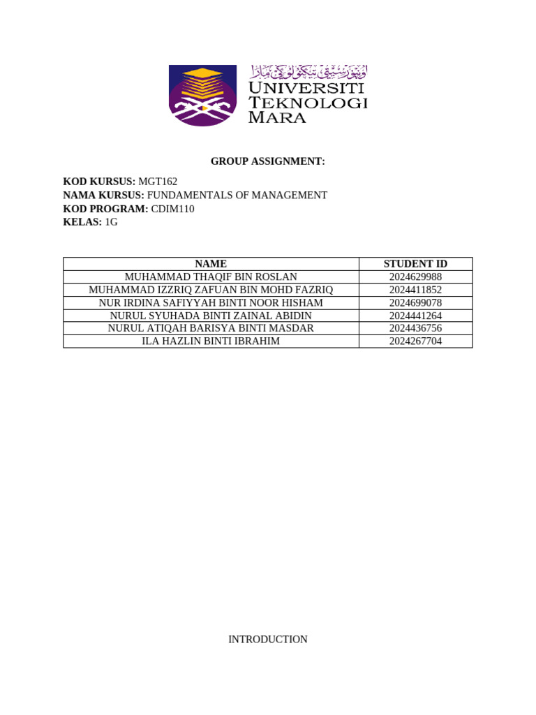 Group Assignment | PDF