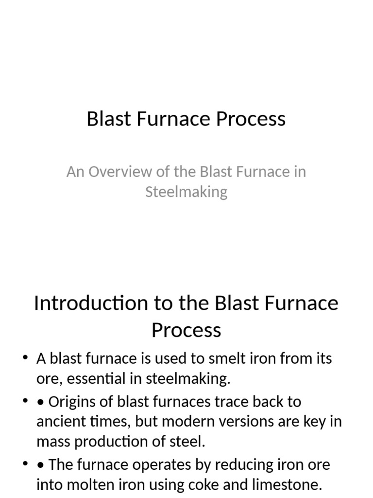 Blast Furnace Process Presentation | PDF | Science & Mathematics ...