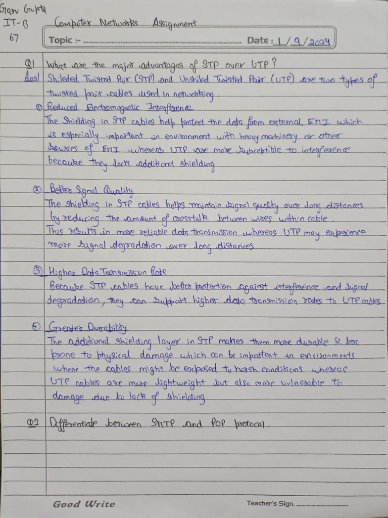 Computer Network Assignment 1 | PDF | Telecommunications
