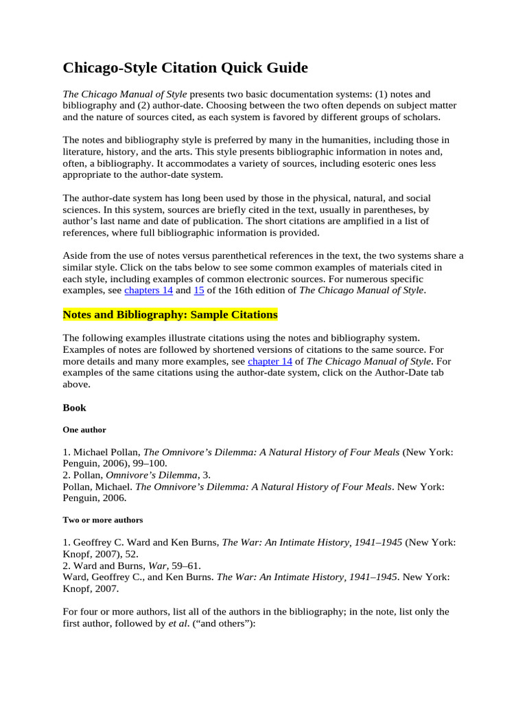 Chicago Manual of Style | PDF | Citation | Digital Object Identifier