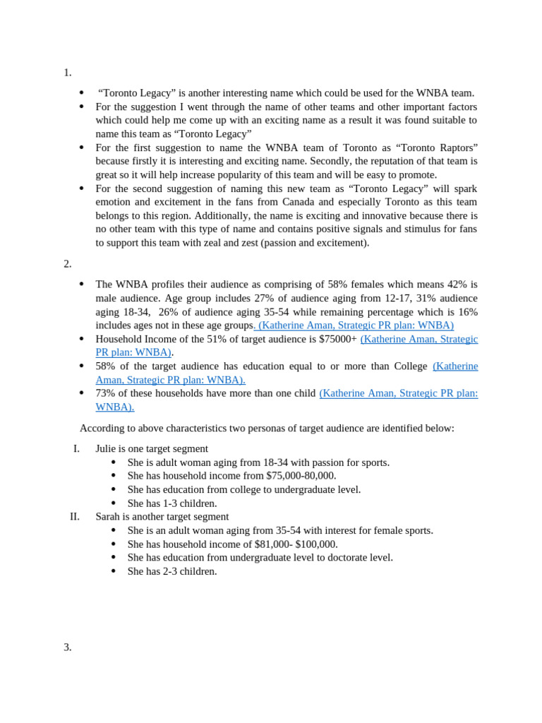 Marketing Project WNBA Team New | PDF | Marketing | Brand