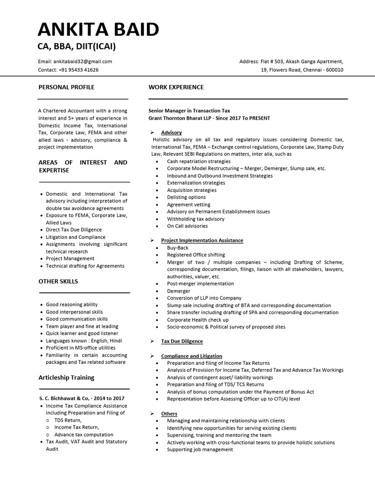 Naukri AnkitaBaid (6y 6m) | PDF | Taxes | Mergers And Acquisitions