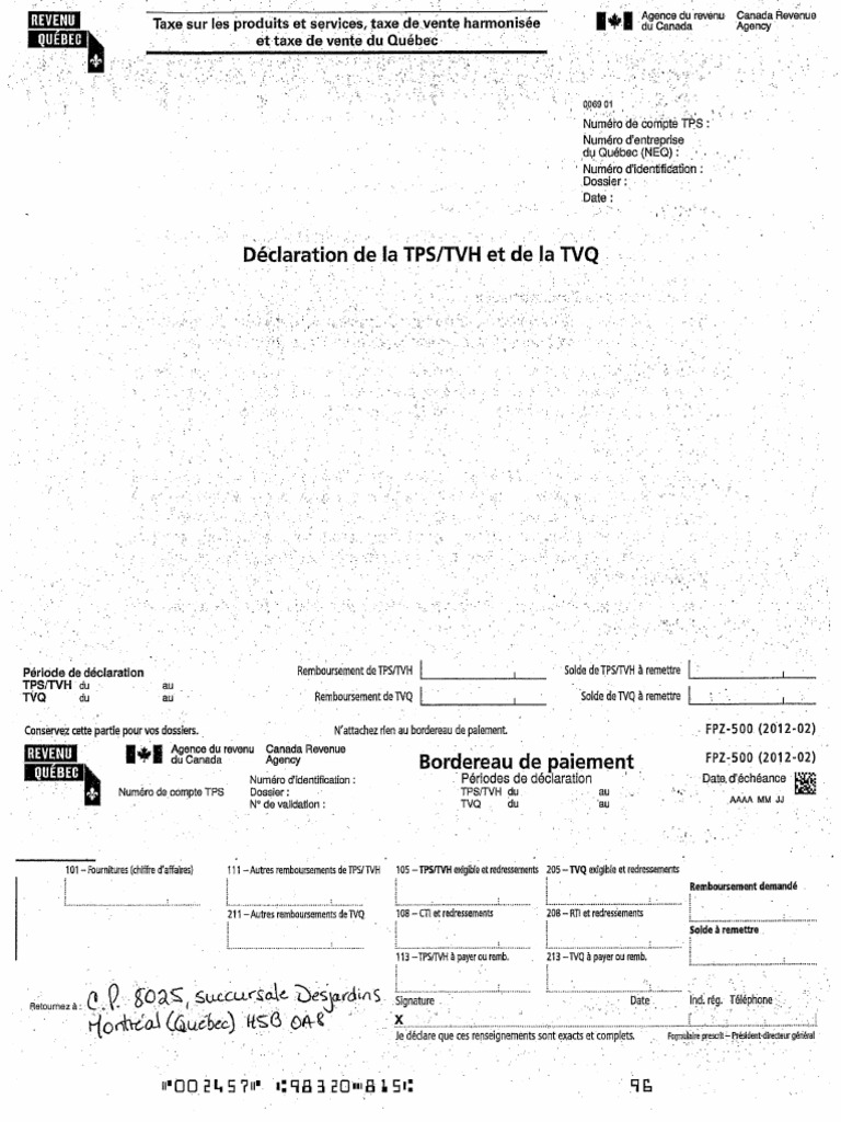 Rapport TPS-TVQ | PDF