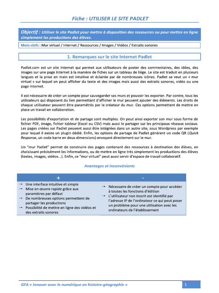 Créer Un Padlet en Formation | PDF