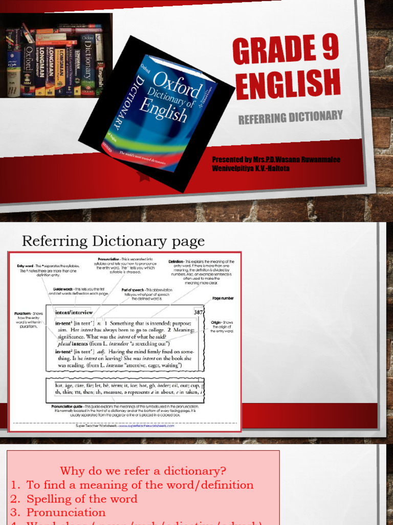 Referring Dictionary-Grade 9 | PDF