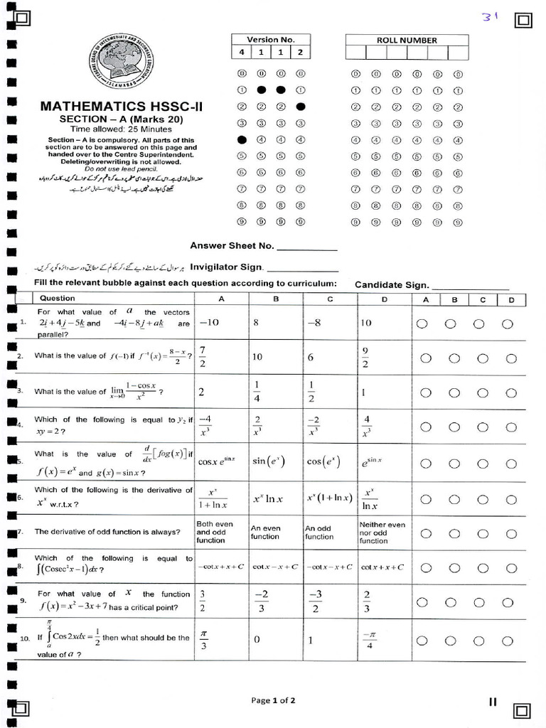 Mathematics HSSC | PDF