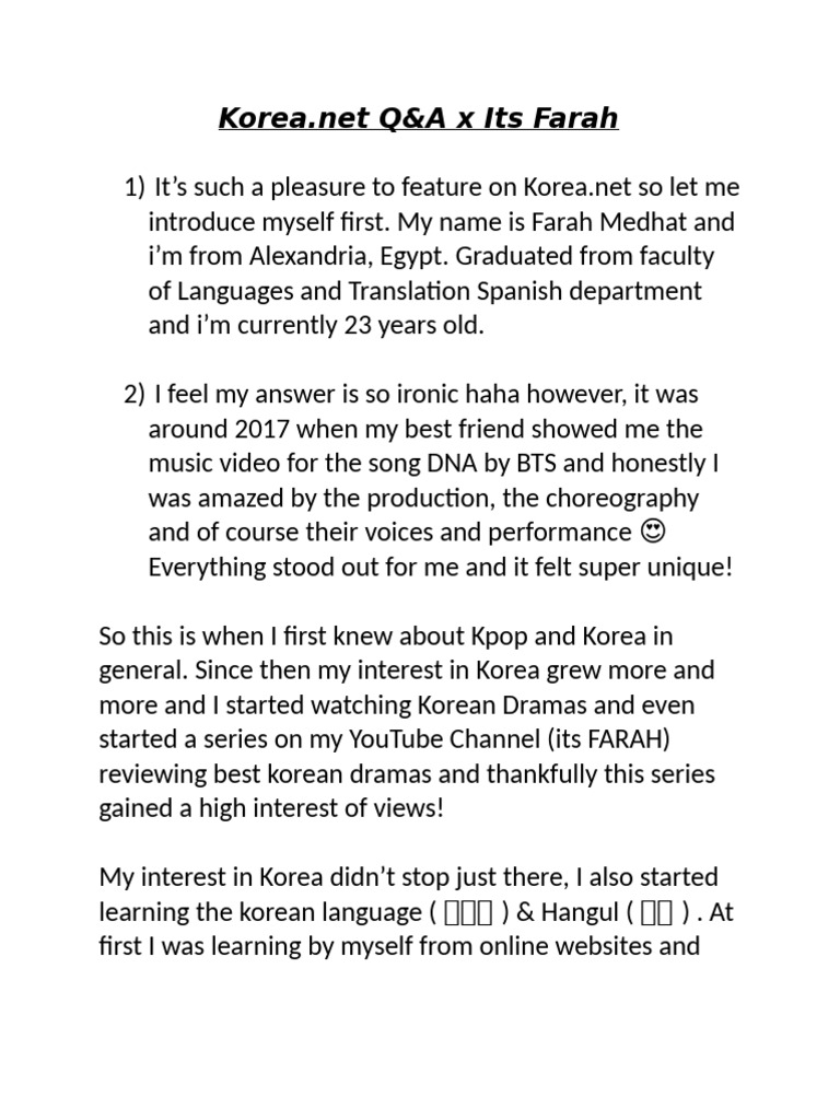 Koreanet x Its Farah | PDF | Korean Language