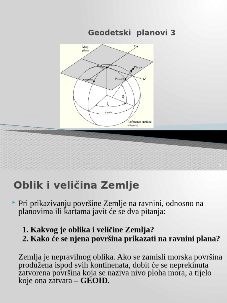 1 - Geodetski Planovi - Povijesni Projekcijski Sustavi | PDF