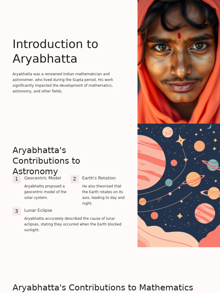 Introduction To Aryabhatta | PDF | Trigonometry | Astronomy