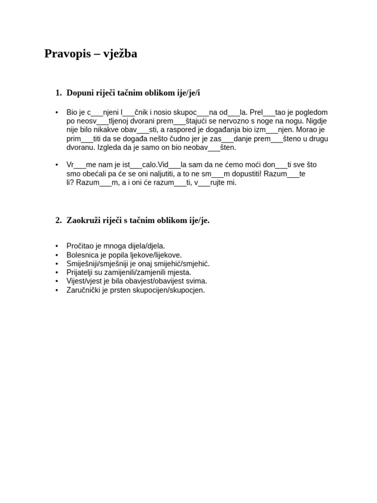 Ije - Je 6. Razred | PDF