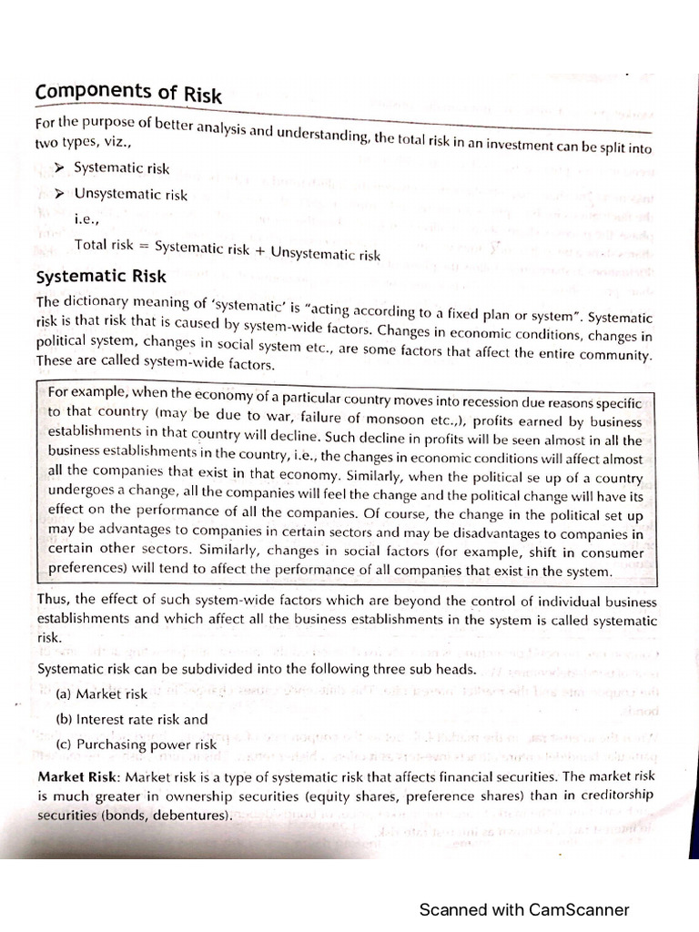Systematic v Unsystematic Risk | PDF