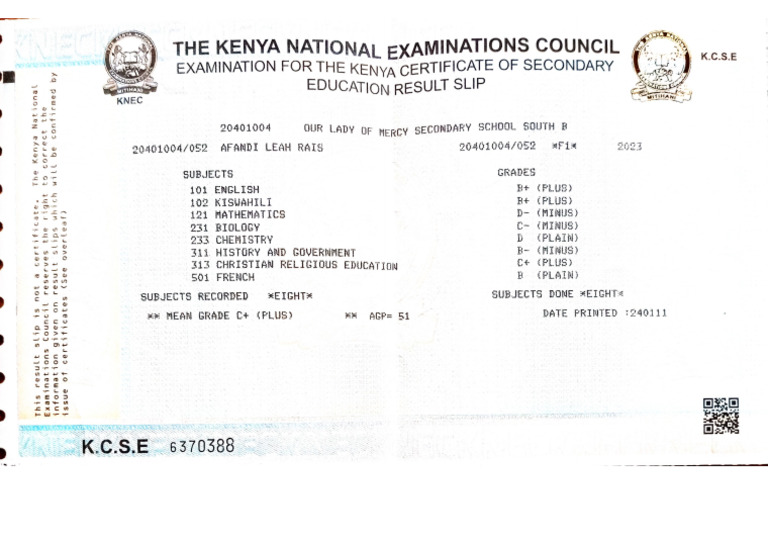 Kcse Cert | PDF