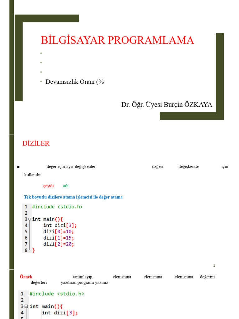 Hafta - Bilgisayar Programlama | PDF