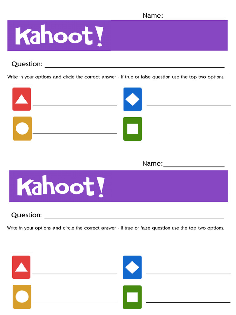 Kahoot Template 1 | PDF