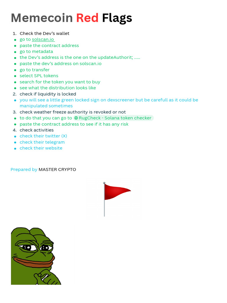 Memecoin Red Flags | PDF