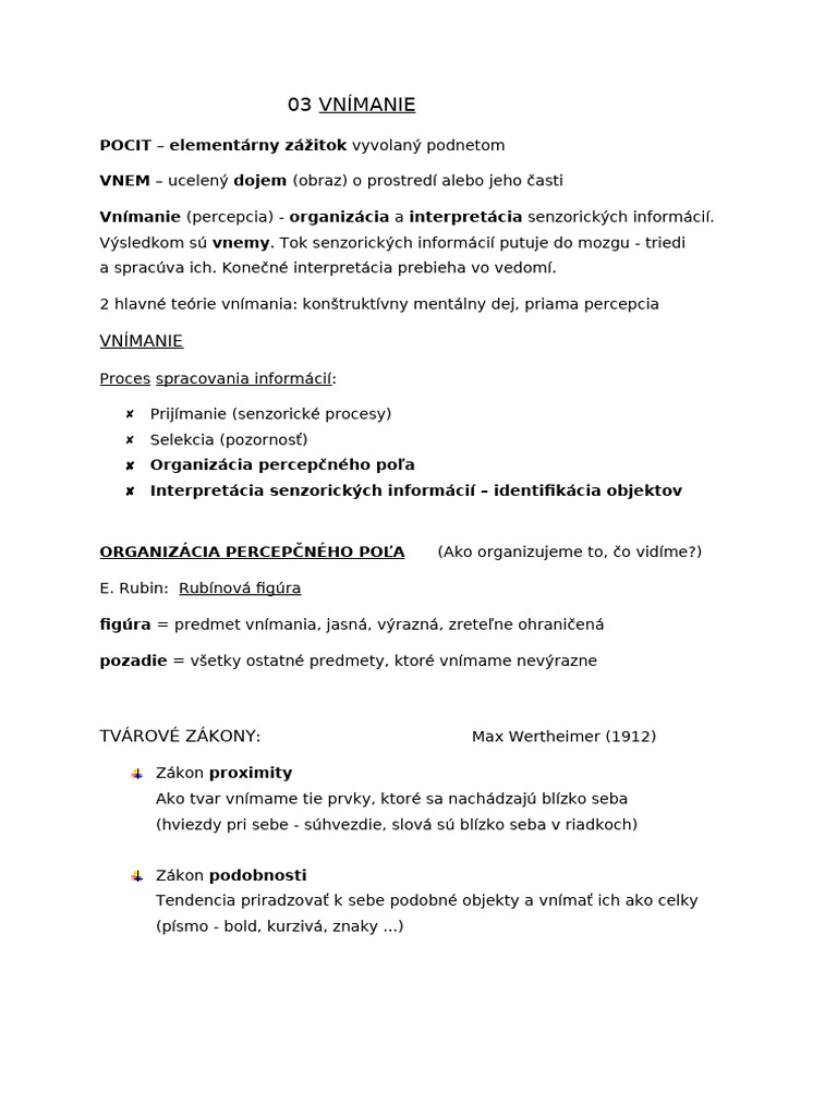 03 Vnímanie | PDF