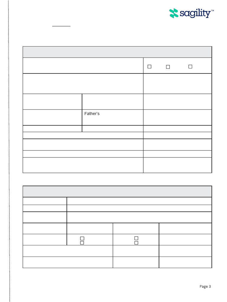 Sagility Background Verification Form | PDF | Career & Growth
