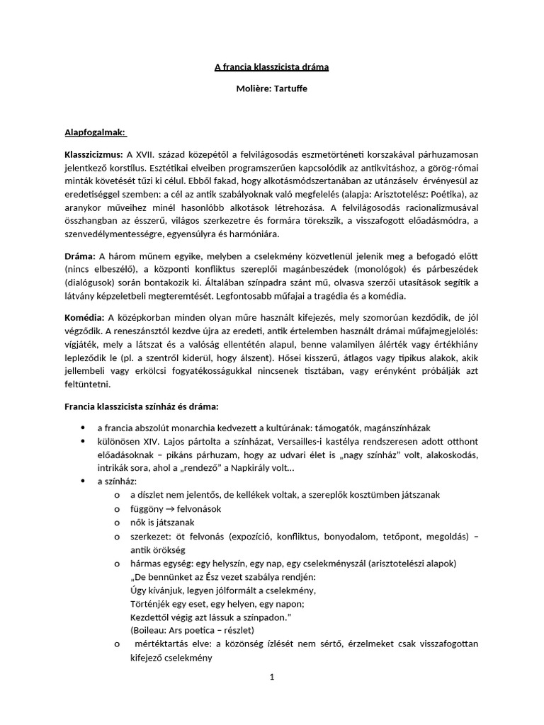 Moliere Tartuffe | PDF