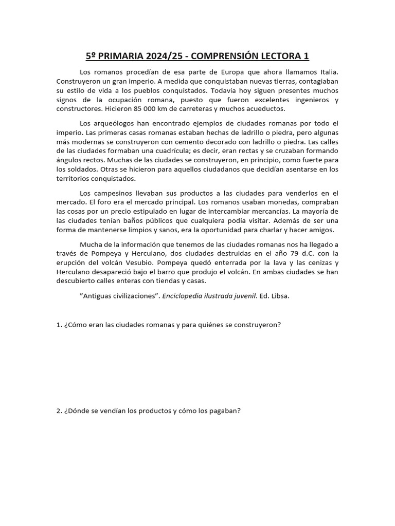 Comprensión Lectora 1 | PDF | Arte