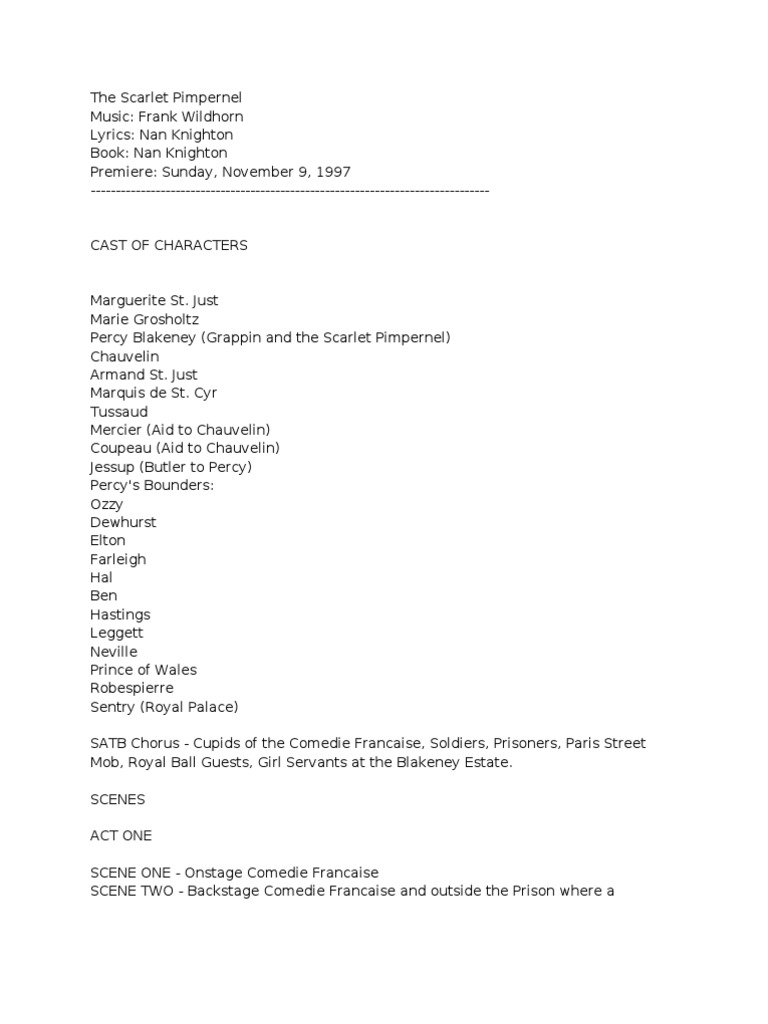 The Scarlet Pimpernel | PDF