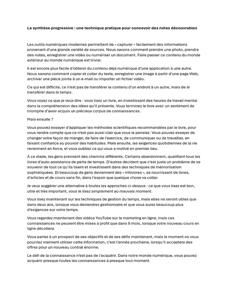 Les Articles Sur La Progressive Summarisation | PDF | Application ...