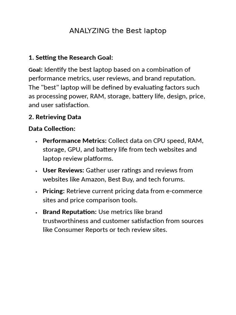 ANALYZING The Best Laptop | PDF | Data Analysis | Mean Squared Error