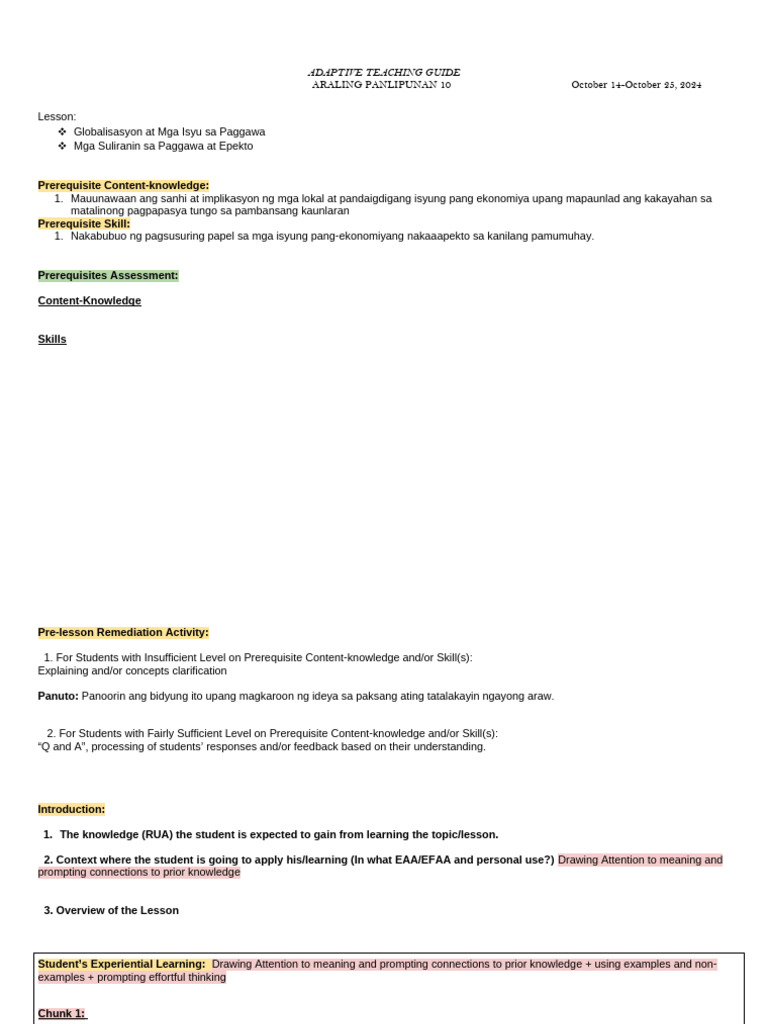 ATG Template | PDF | Pedagogy | Human Communication