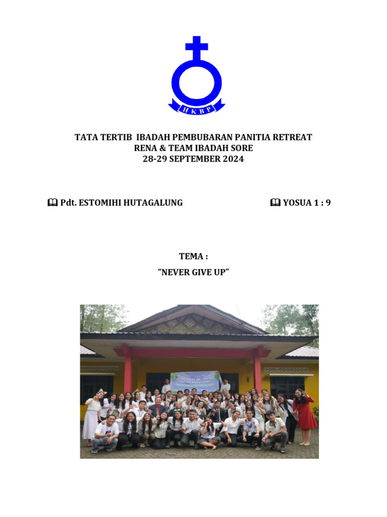 Tata Tertib Ibadah Pembubaran Panitia Retreat | PDF