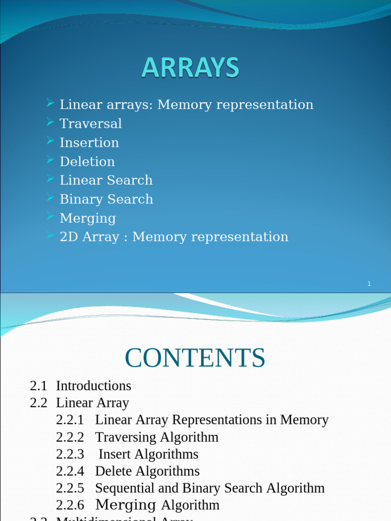 Chapter 2 Arrays and Its Operations | PDF Chapter 2 Arrays and Its Operations | PDF