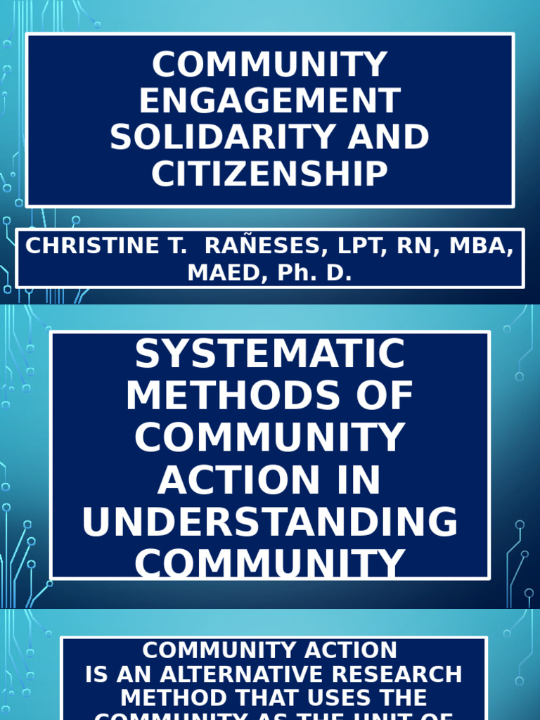 Q2 - Week4 Lesson2 - Apply Systematic Methods of Community Action in Understanding Community ...