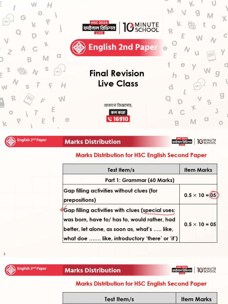HSC Class 10 English 2nd Paper Guide | PDF | Sentence (Linguistics ...